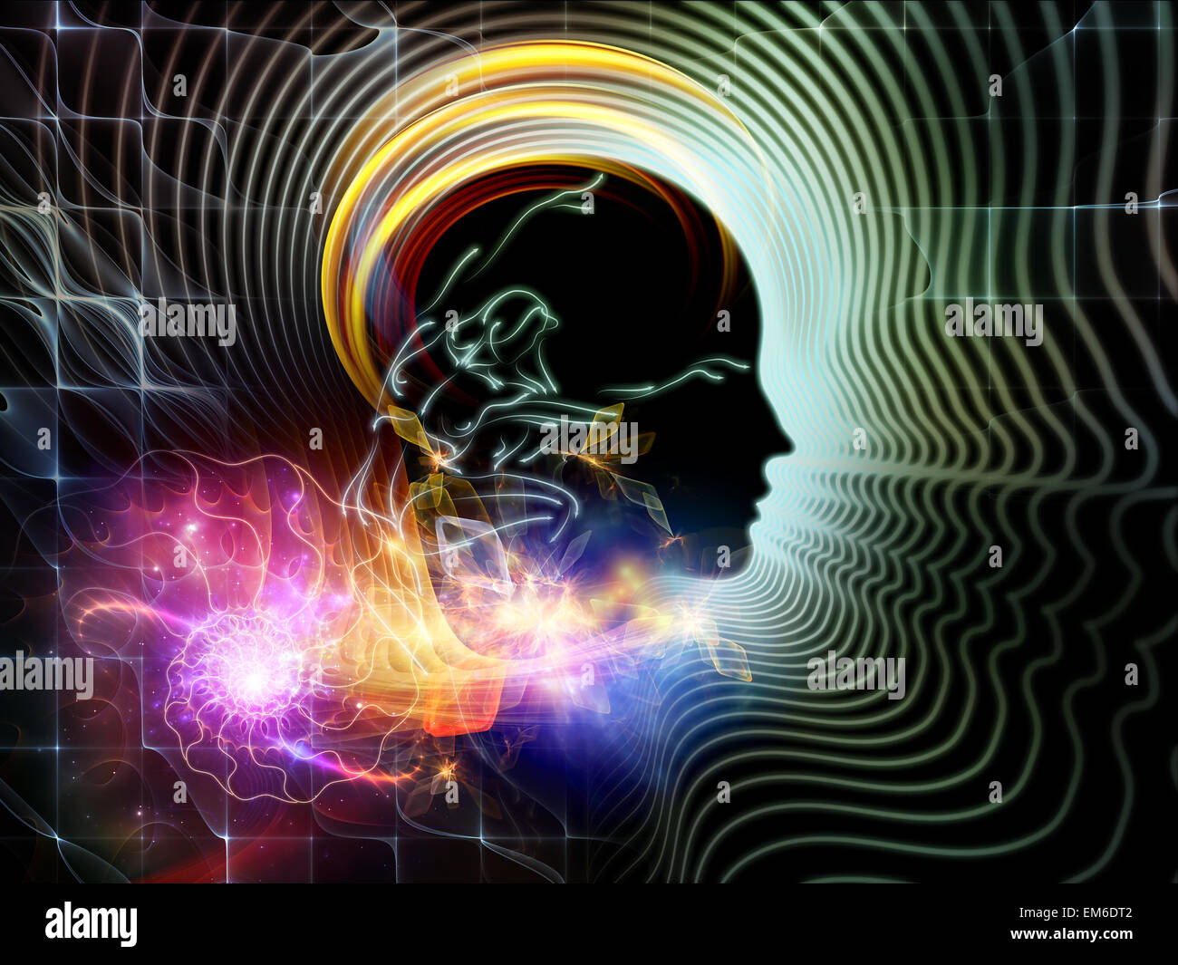 Human brain wave line hi-res stock photography and images - Alamy