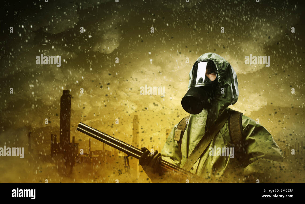 Stalker with gun Stock Photo - Alamy