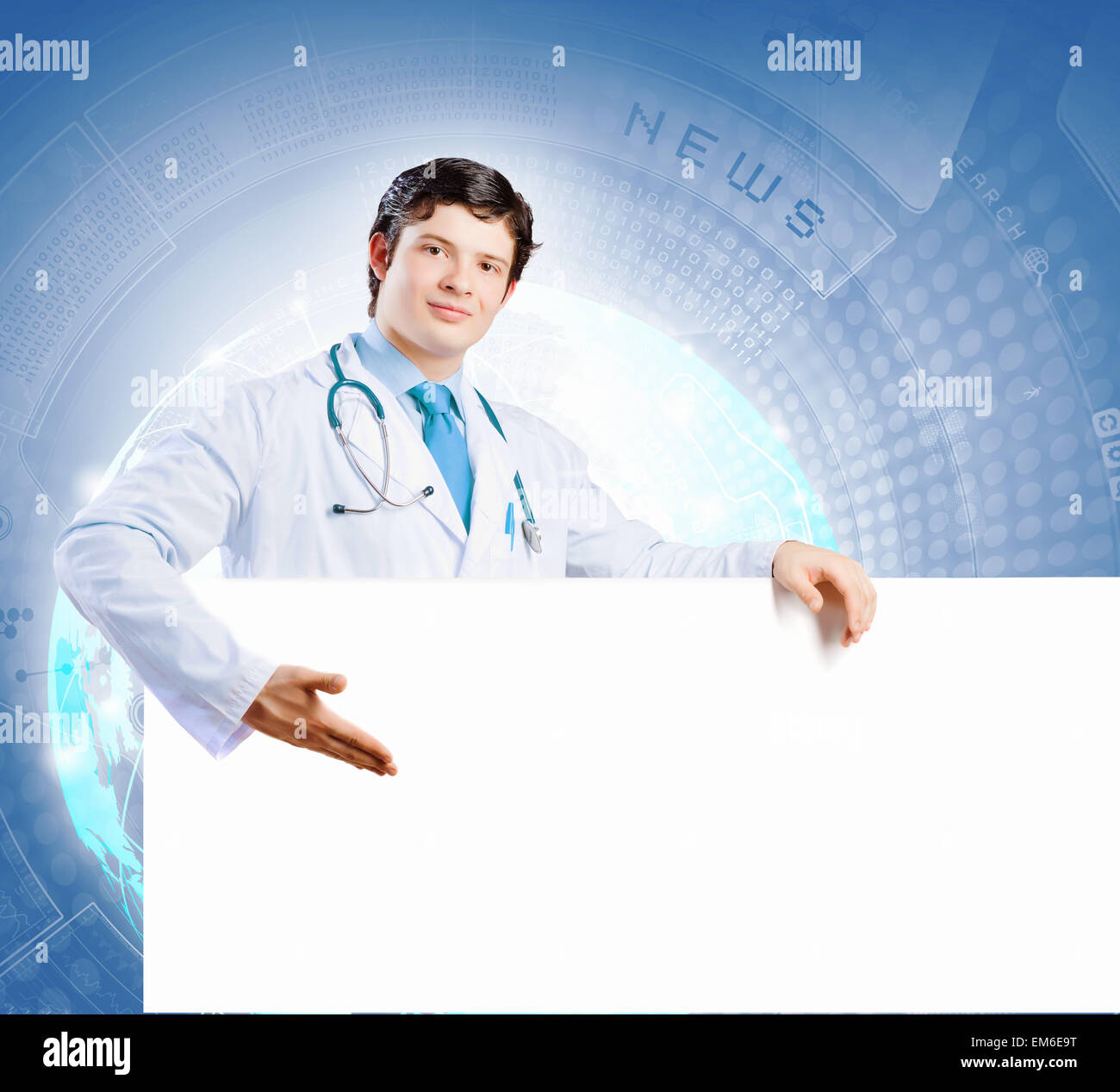 Banner young man doctor hi-res stock photography and images - Alamy