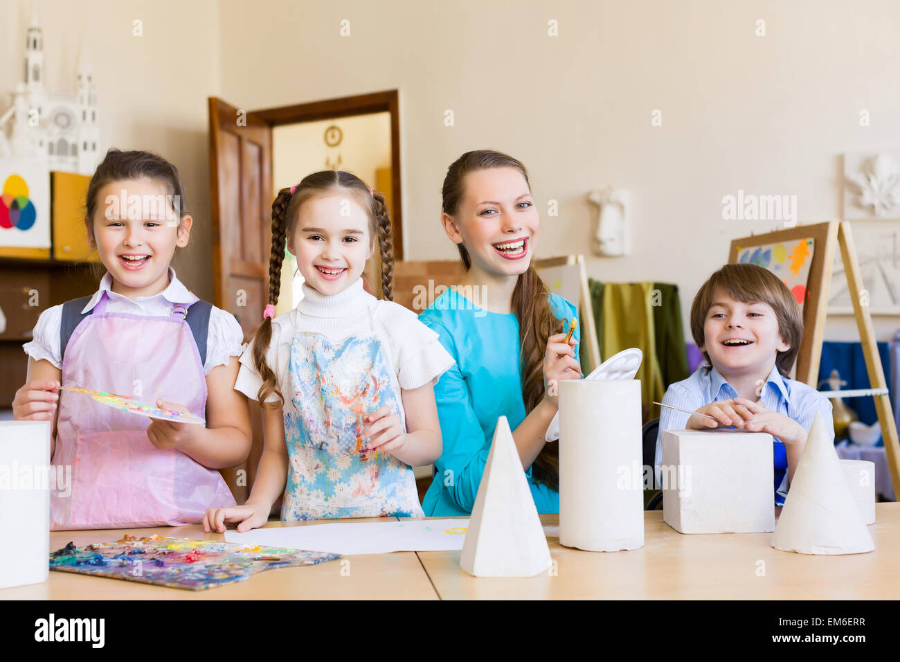 Children drawing and painting Stock Photo - Alamy