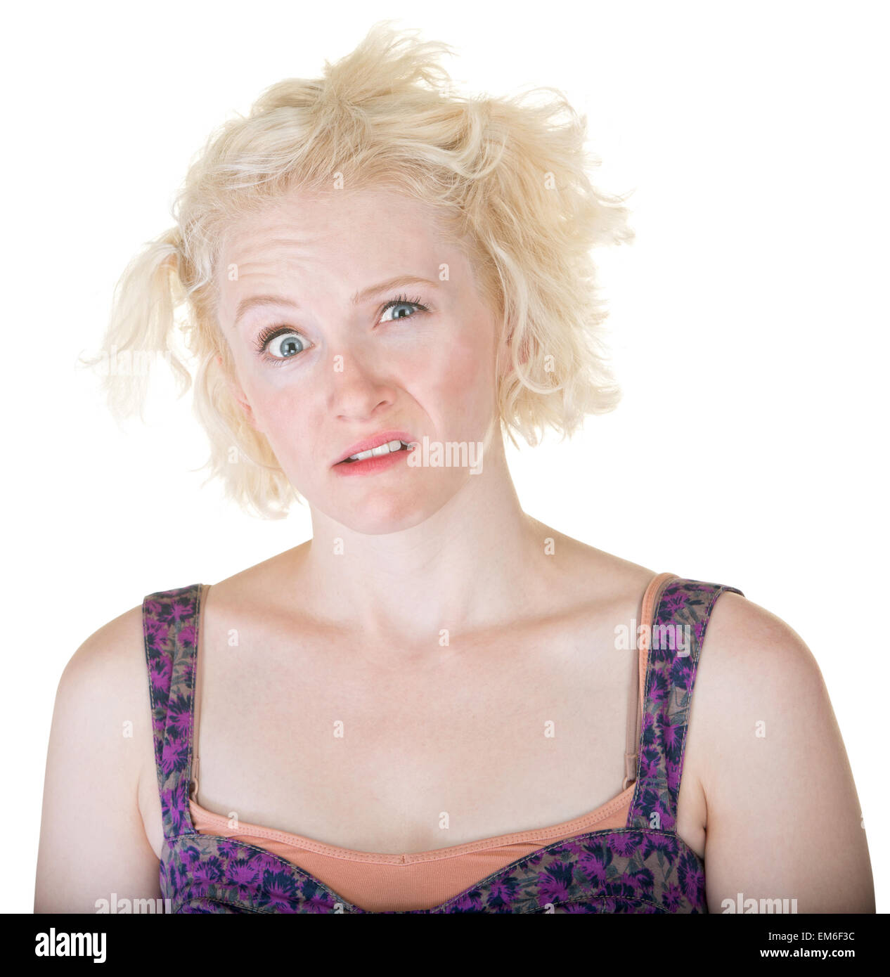 Crazy Blond Lady Stock Photo - Alamy