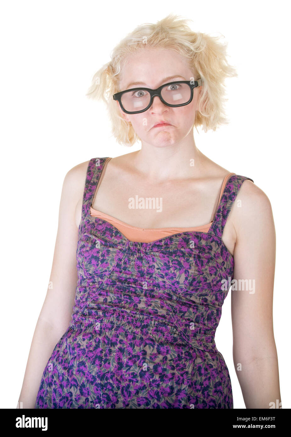 Pouting Cute Nerd Stock Photo - Alamy