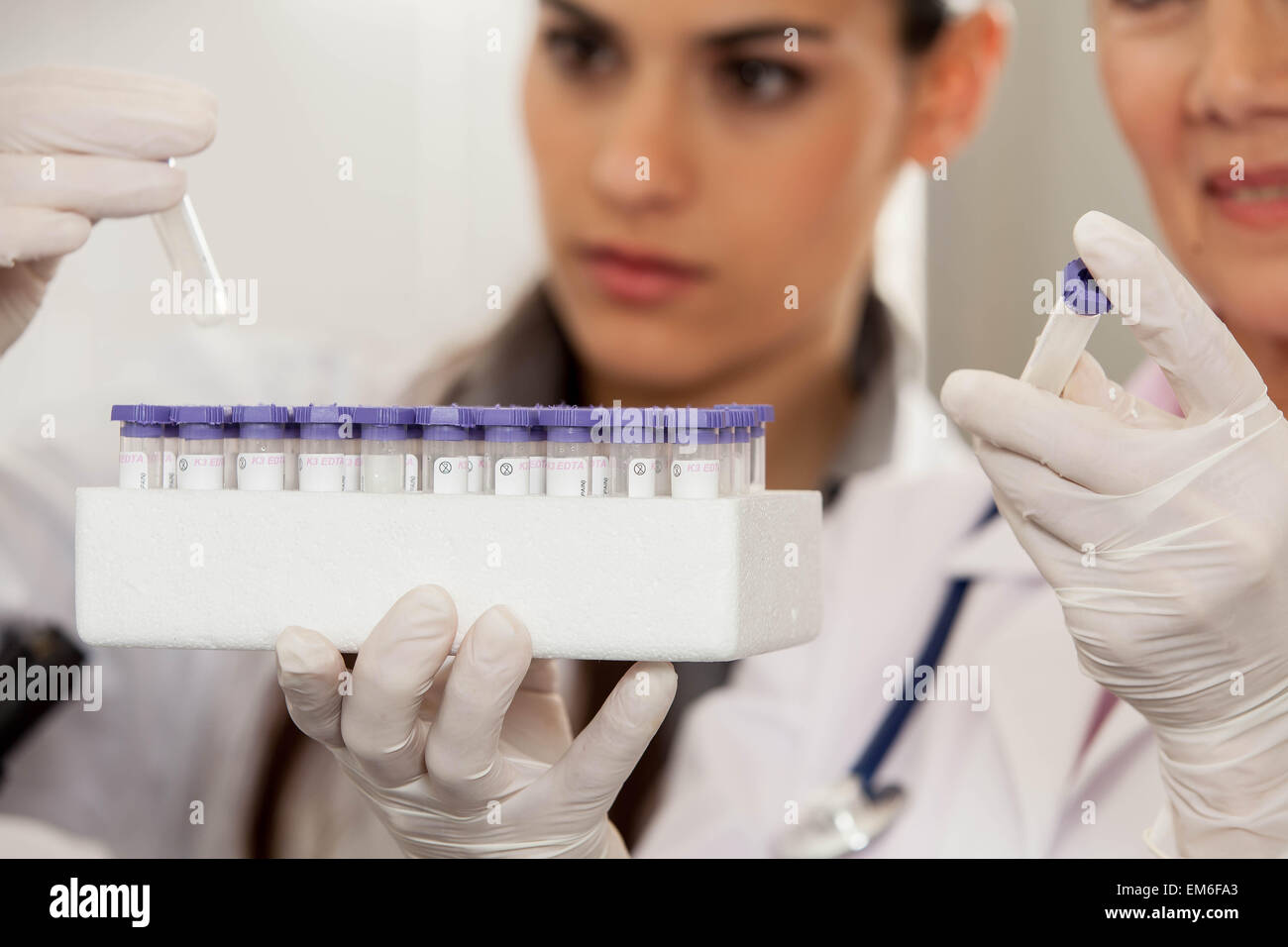 Two scientist women in the laboratory Stock Photo - Alamy