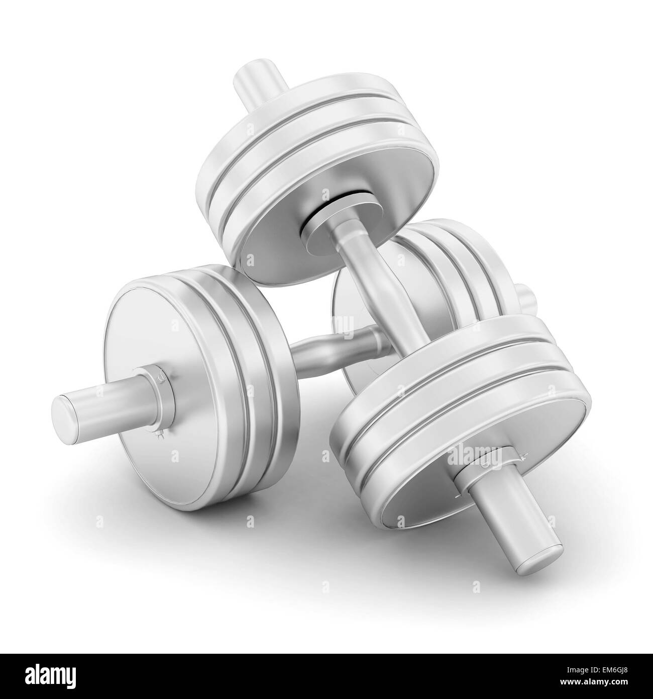 Silver dumbbell Black and White Stock Photos & Images - Alamy