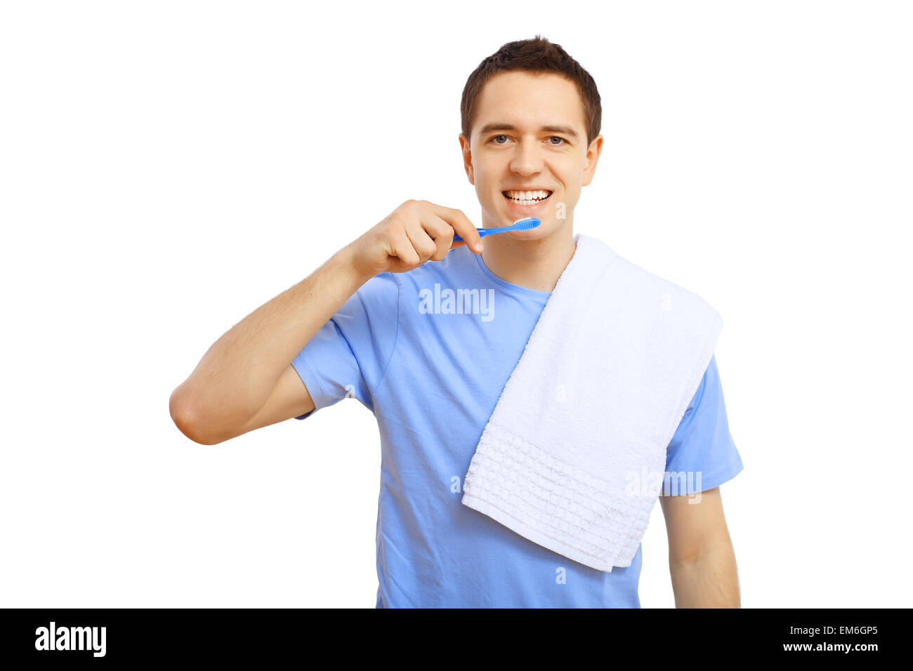 Mature man tooth brush hi-res stock photography and images - Alamy