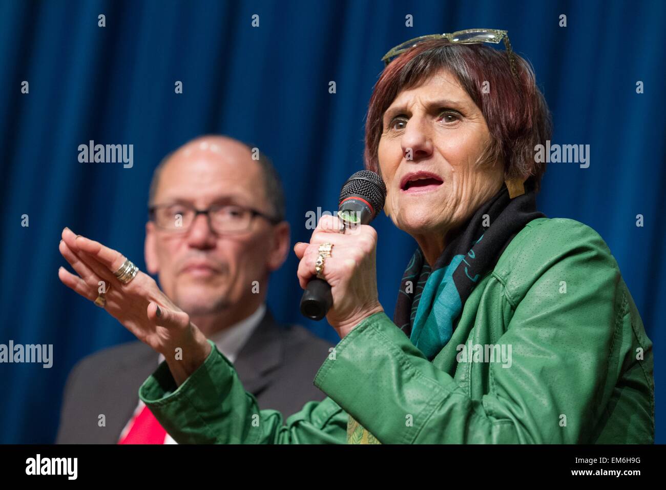 US Congresswoman Rosa DeLauro during an Equal Pay Day discussion at the ...