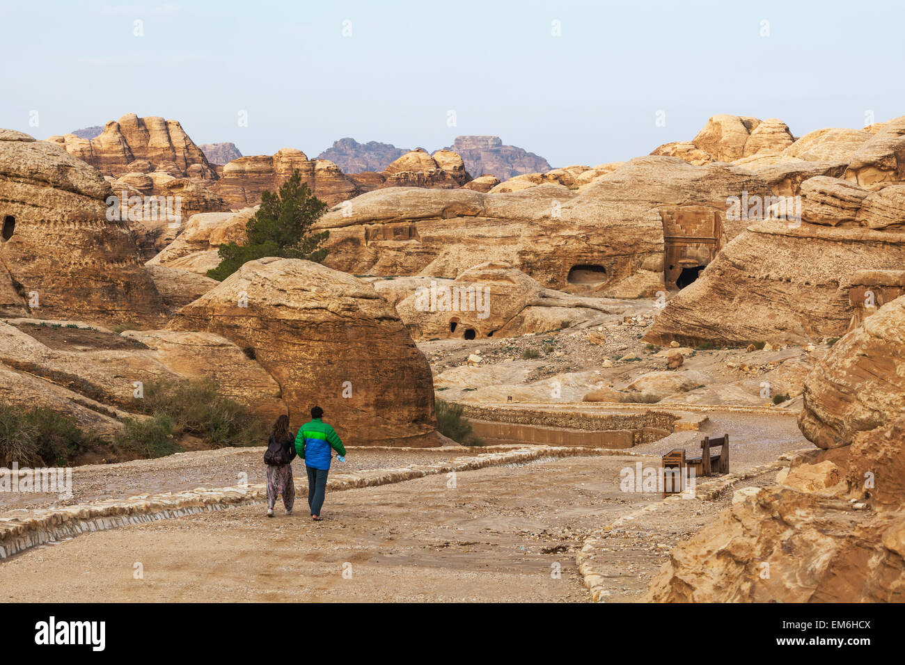 Jordan, People sightseeing ancient city; Petra Stock Photo - Alamy