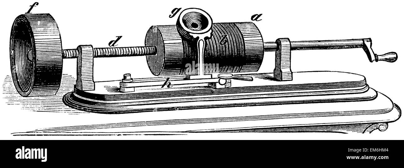 Vintage phonograph engraving hi-res stock photography and images - Alamy