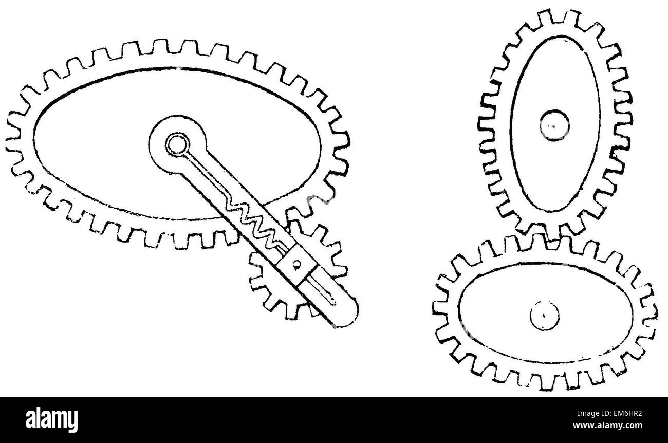 Gears circular drawing hi-res stock photography and images - Alamy