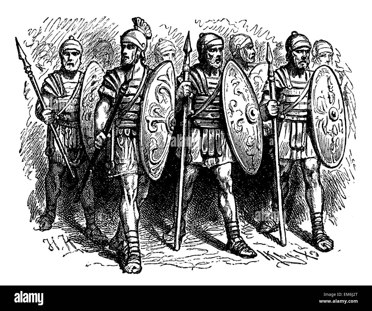 Roman Legion soldiers with pilum , short sword and shield Stock Photo ...
