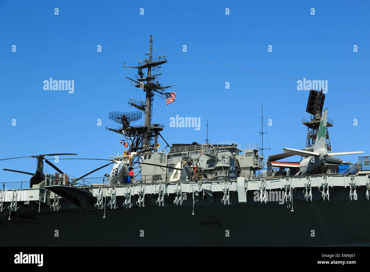 A photograph of the USS Midway (CV-41) Museum on San Diego Bay ...