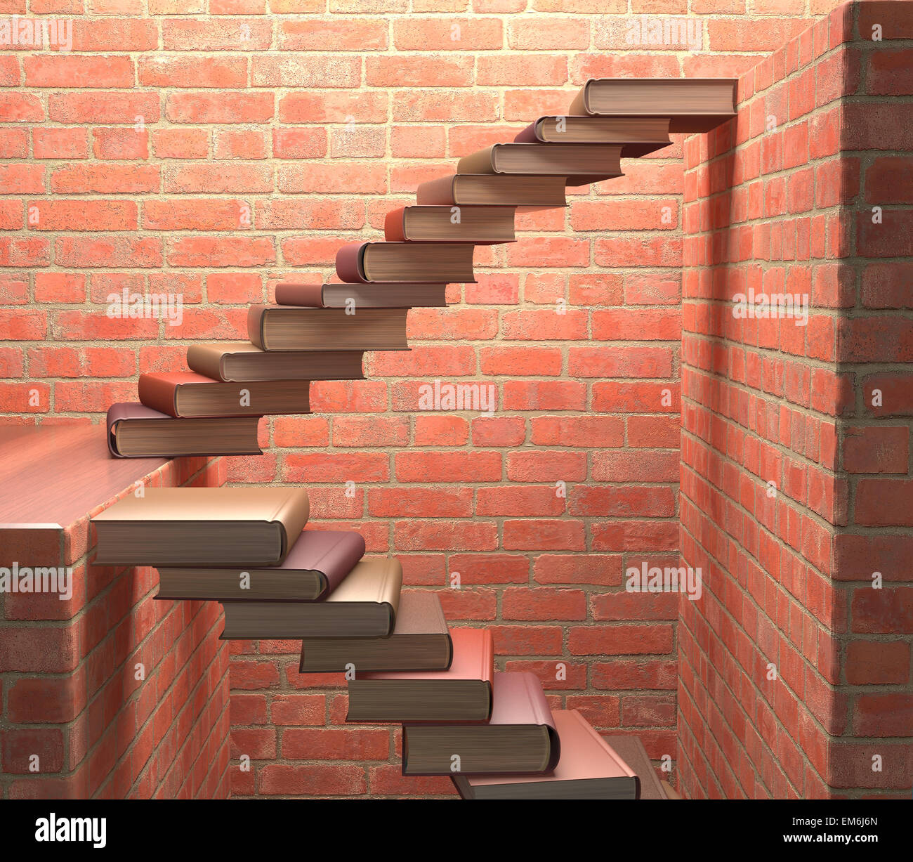 Stairs made of books on a concept of learning and achievement of ...
