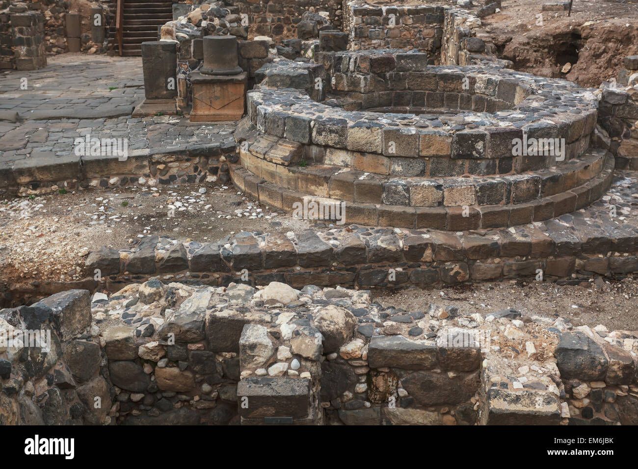 Israel, Ruins of Ancient Tiberius on sea of Galilee; Ancient Tiberius ...