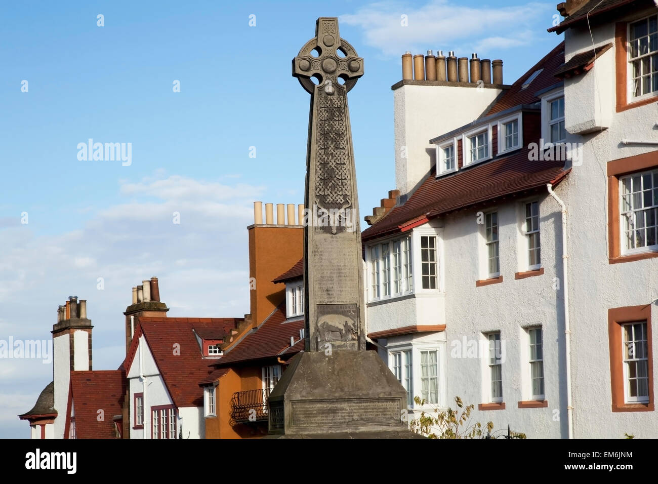 United Kingdom, Scotland, Celtic Cross dominating in residential ...