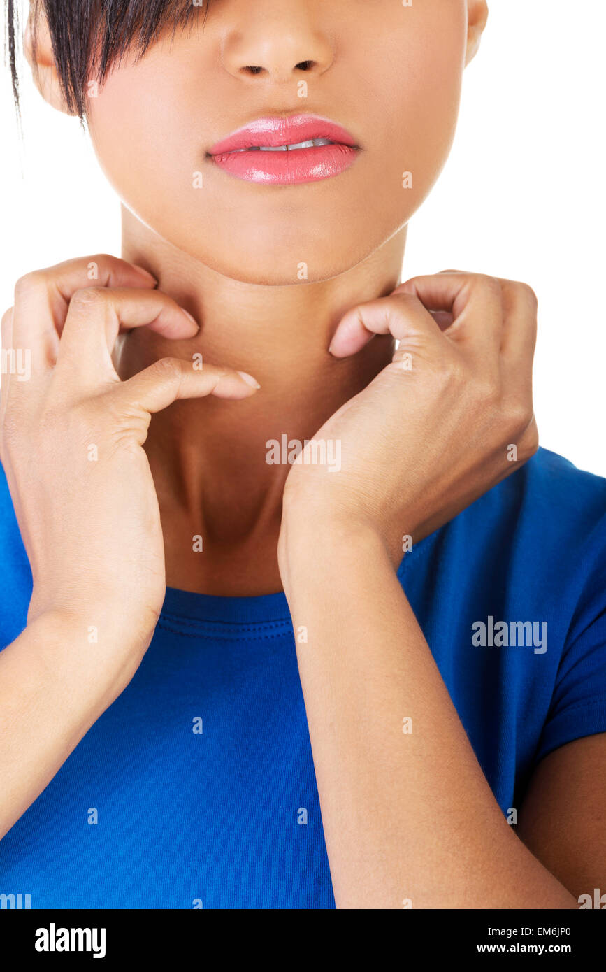 Young beautiful woman scratching her self Stock Photo - Alamy Young beautiful woman scratching her self Stock Photo - Alamy