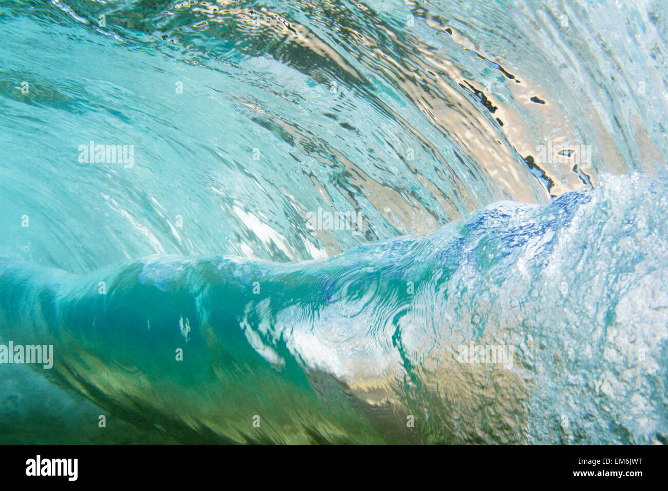 Hawaii, Underwater View Of Wave Stock Photo - Alamy