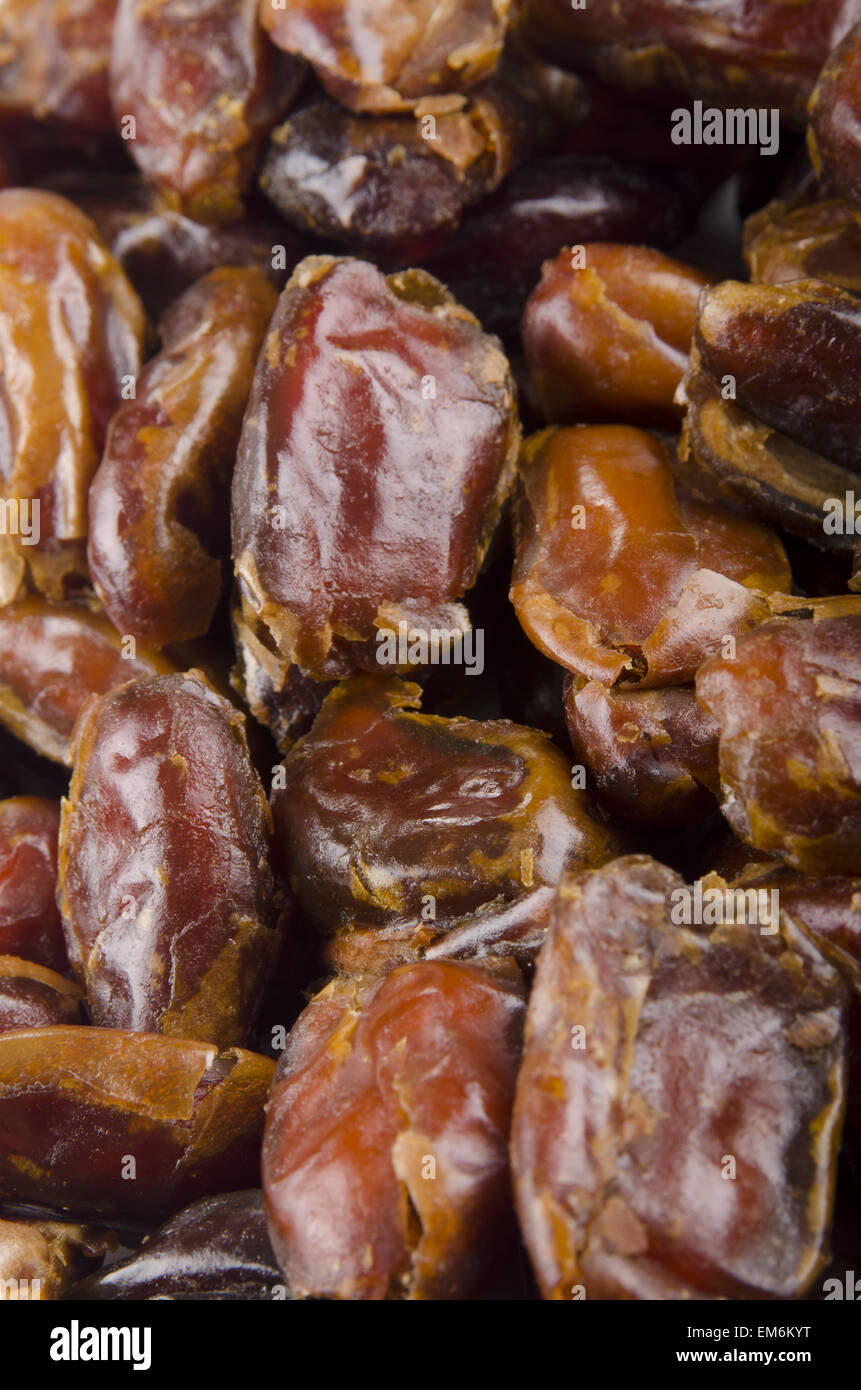 some sun dried pitted dates Stock Photo - Alamy