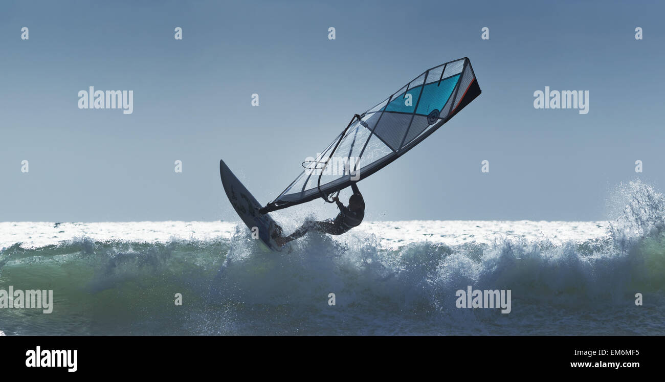 Spain, Andalusia, Wind Surfing In Cape Trafalgar; Cadiz Stock Photo - Alamy