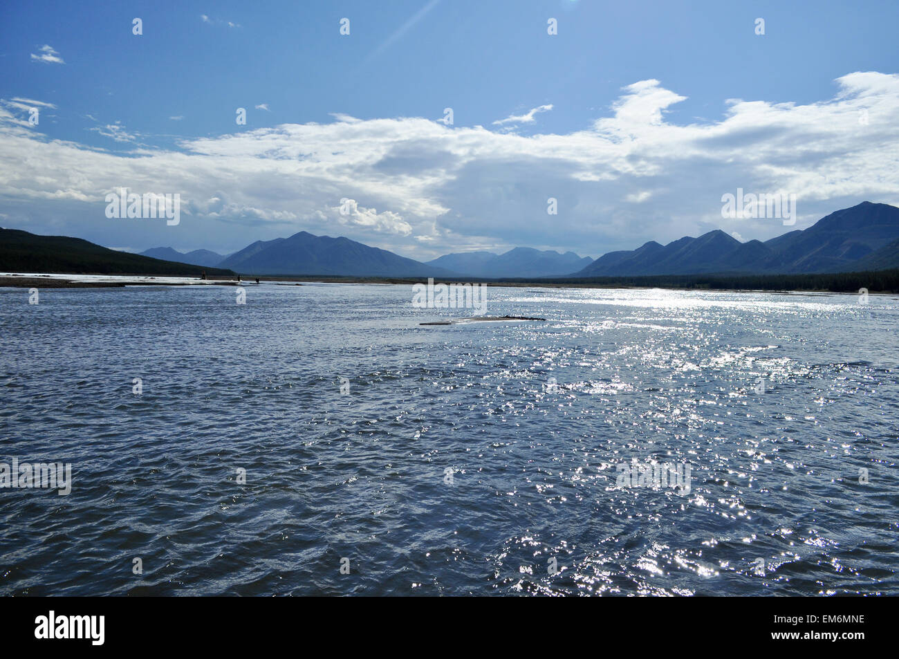 Mountain river Suntar. Landscape of the far corners of the earth in ...