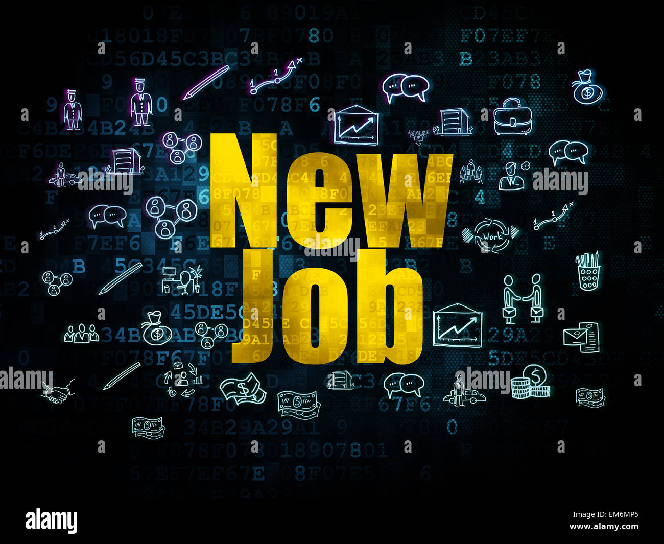 Finance concept: New Job on Digital background Stock Photo - Alamy