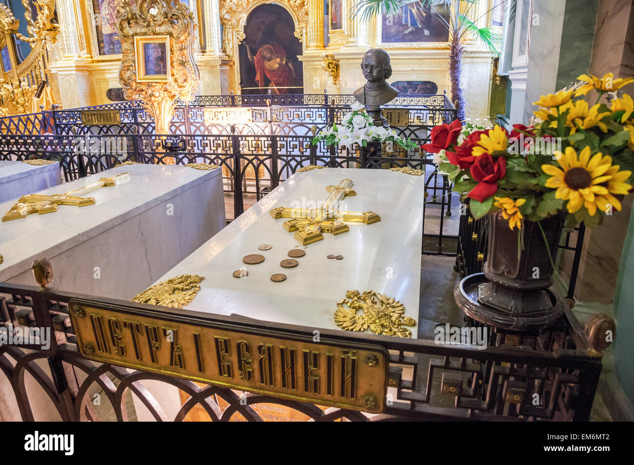 Tomb of Peter the Great in the Peter and Paul cathedral Stock Photo - Alamy