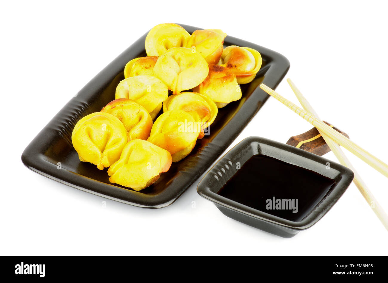 Pan fried dumplings Cut Out Stock Images & Pictures - Alamy
