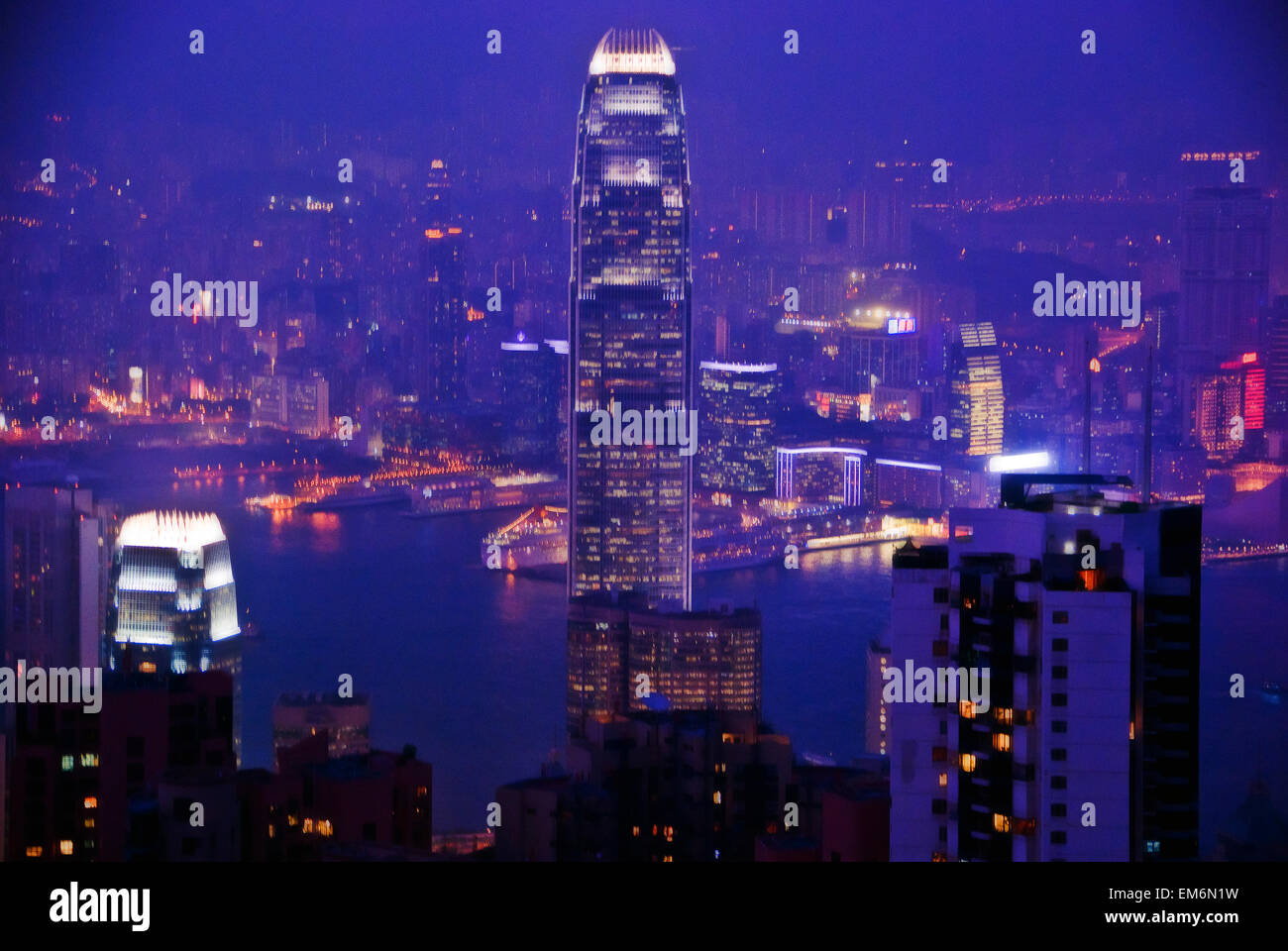 China, Hong Kong, Image With Both Kowloon And Hong Kong Skylines At ...