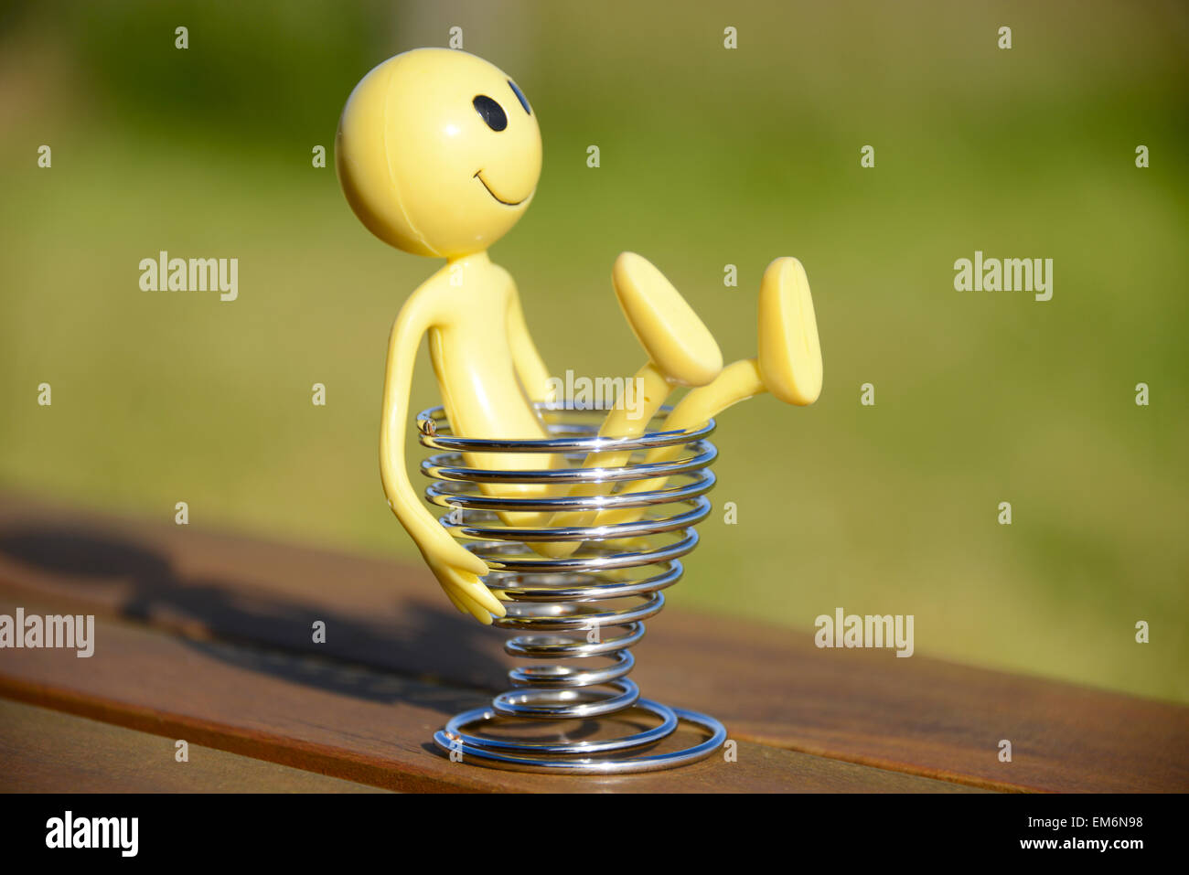 Yellow Smiley Man on holiday in the Outer Hebrides - Here he's sitting ...