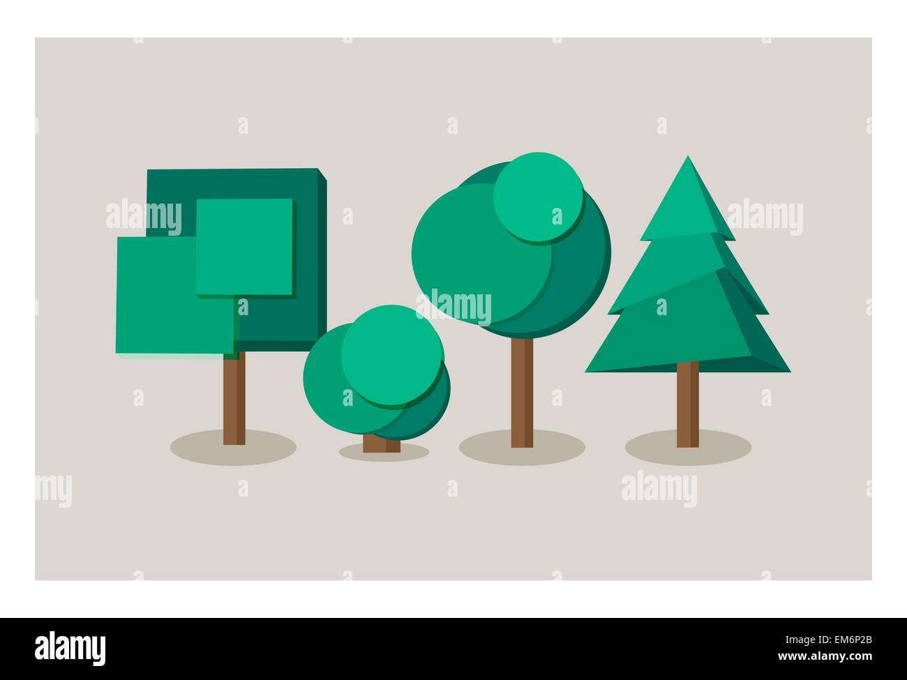 Set of tree icons in flat style Stock Vector Image & Art - Alamy