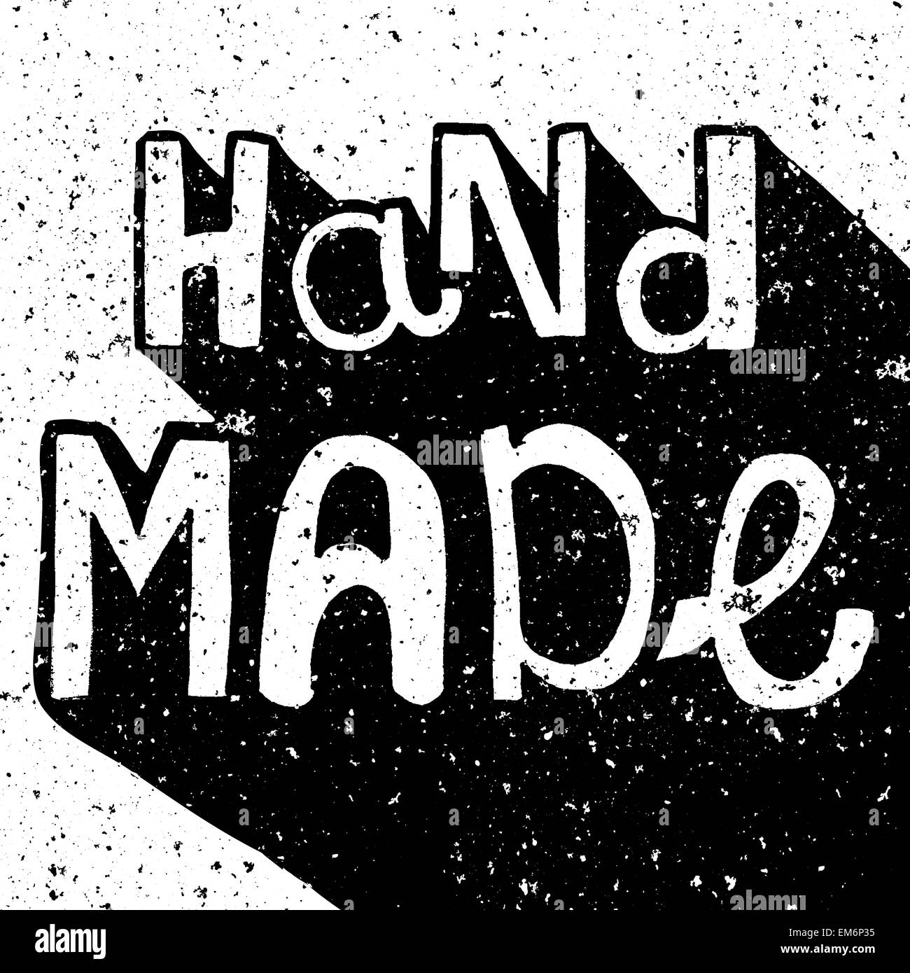 Vintage distressed black and white Hand Made label Stock Vector Image ...