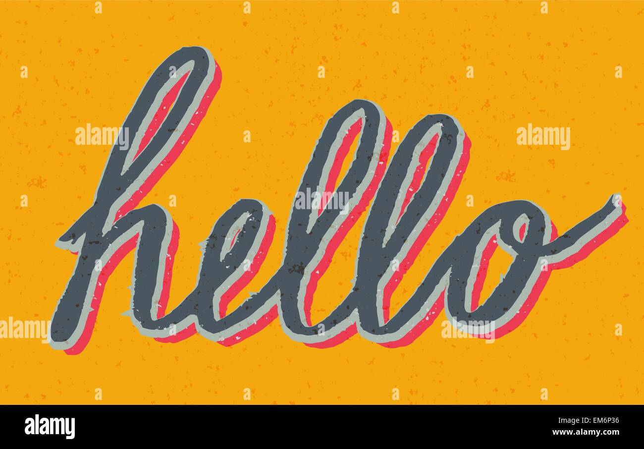 Custom stylized vintage Hello lettering Stock Vector Image & Art - Alamy