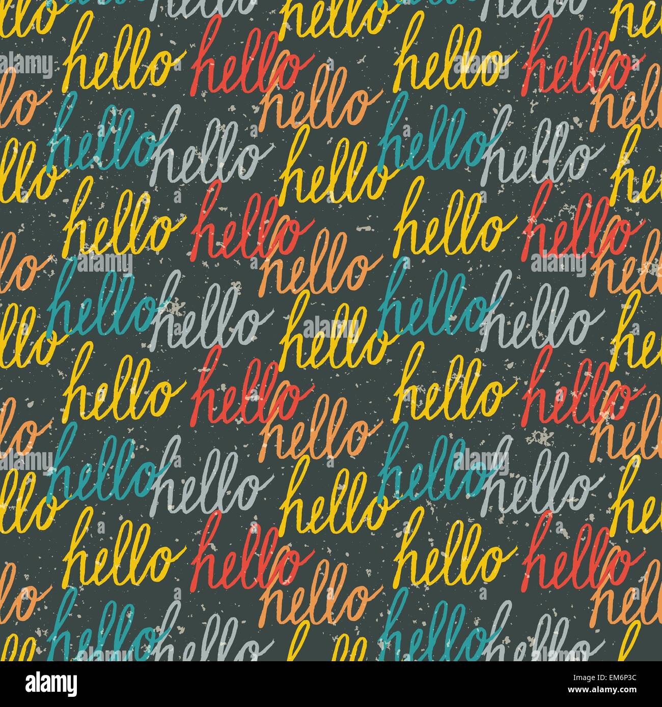 Seamless pattern with colorful vintage Hello lettering Stock Vector ...
