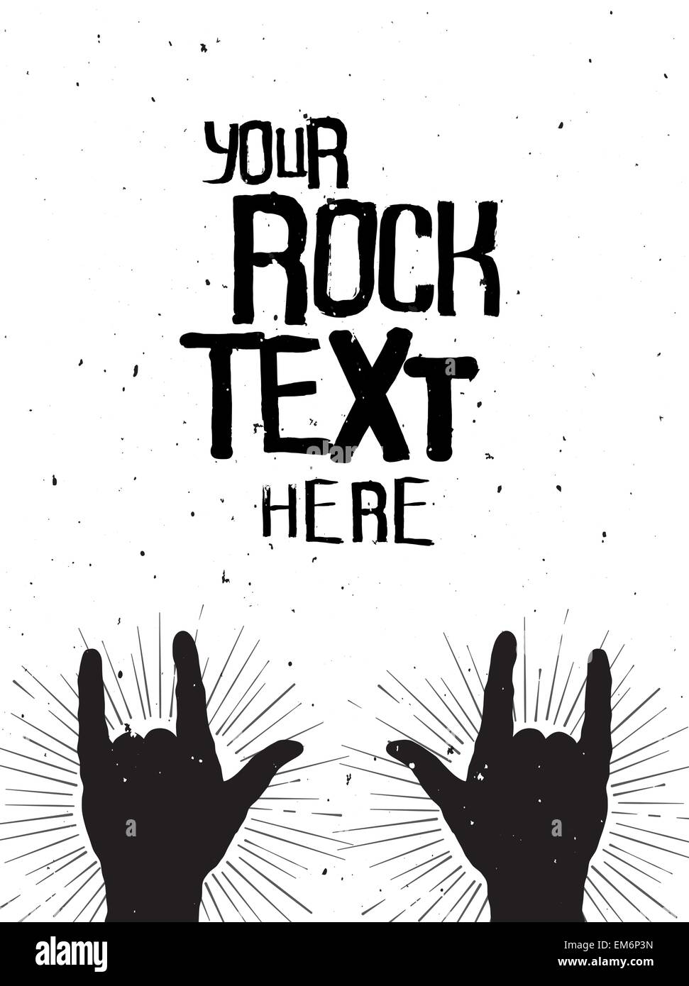 Rock hands silhouettes on a concert , grunge template for your slogan ...