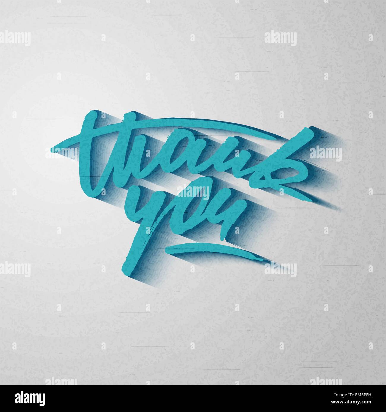 Custom handwritten "Thank you" card, grunge style lettering Stock ...