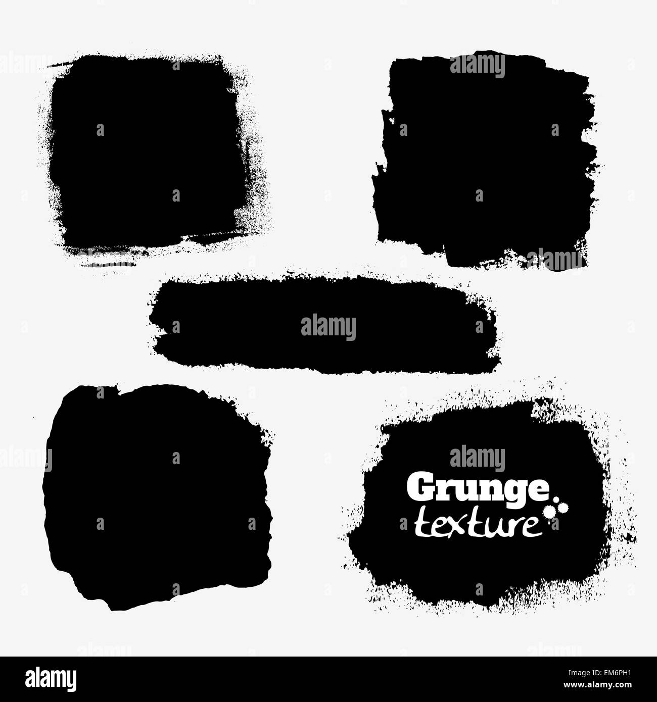 Set of five grungy paint stains, background textures for your designs ...