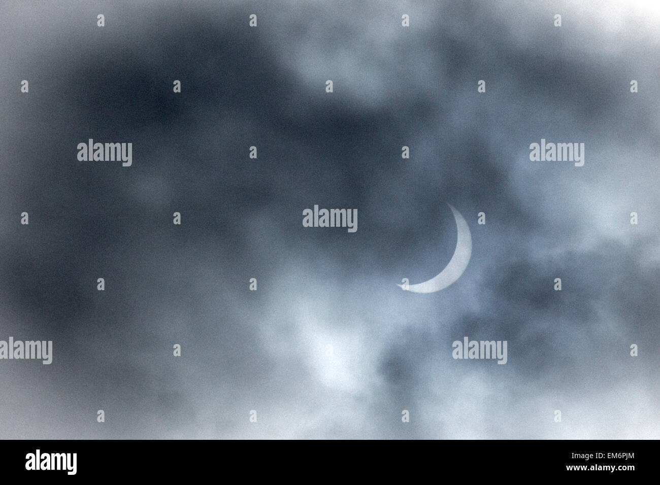 Partial solar eclipse Stock Photo - Alamy