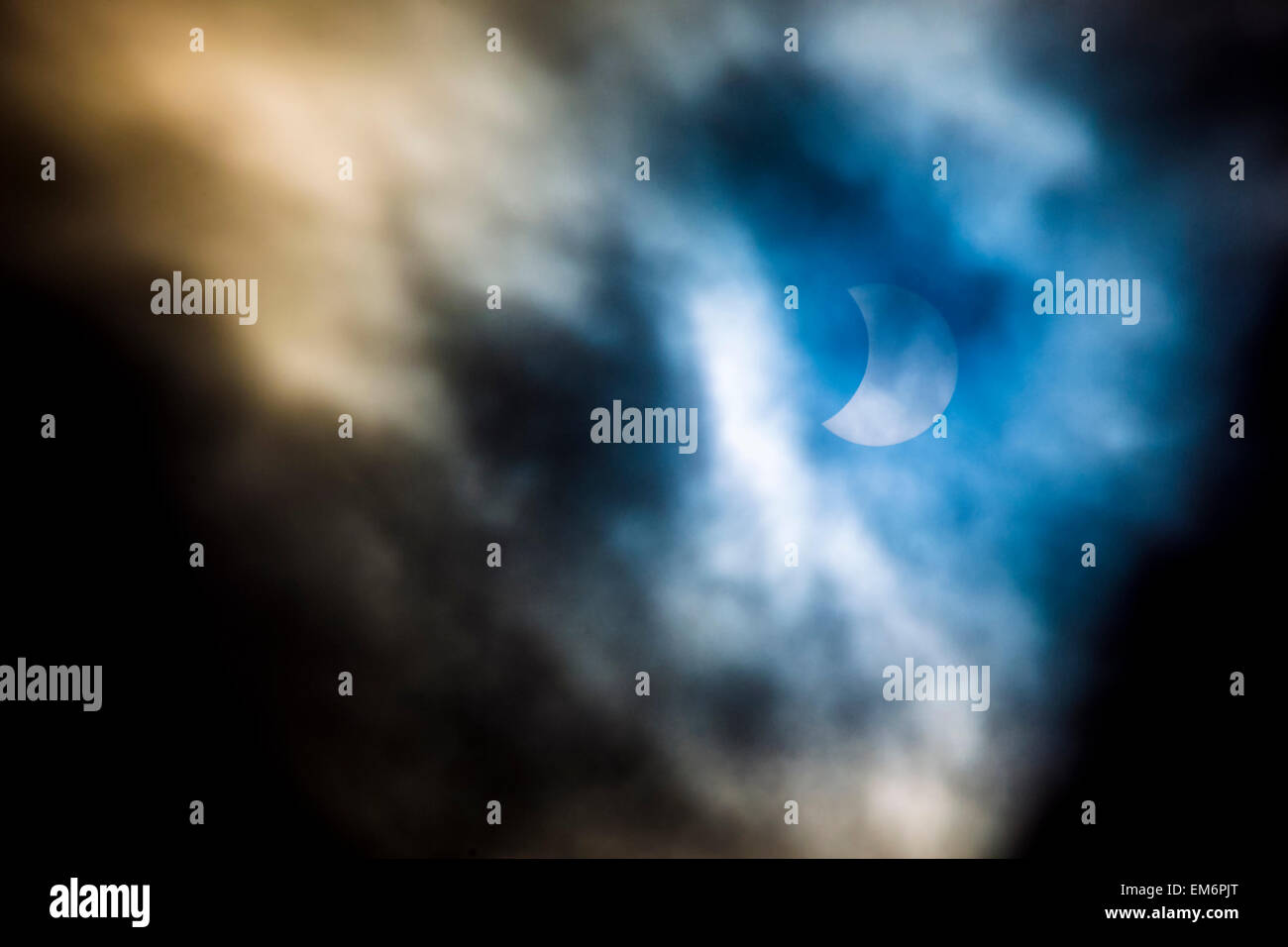 Partial solar eclipse Stock Photo - Alamy