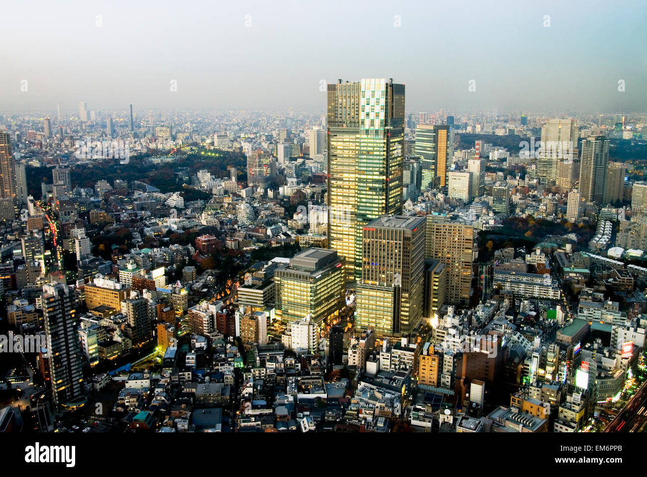 Japan, Tokyo, Arial View of Tokyo Midtown Building; Roppongi Stock ...