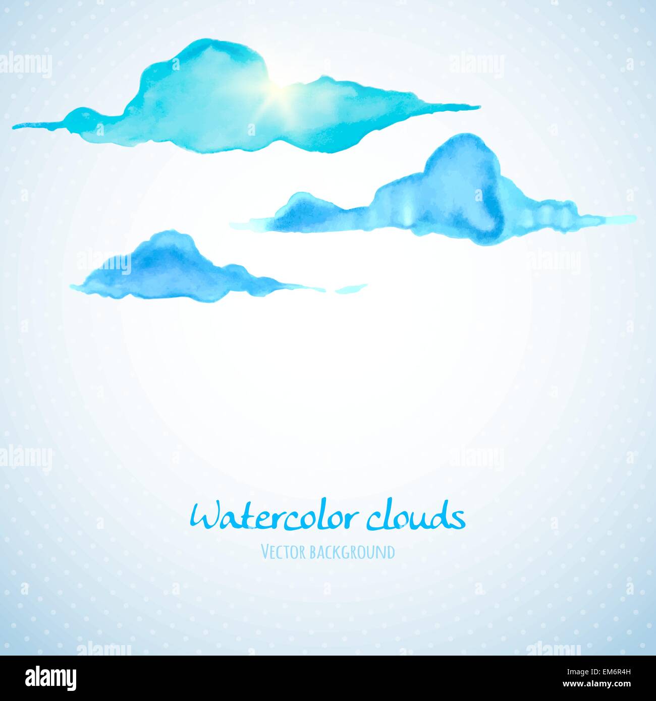 Watercolor clouds background with space for your text. Vector ...