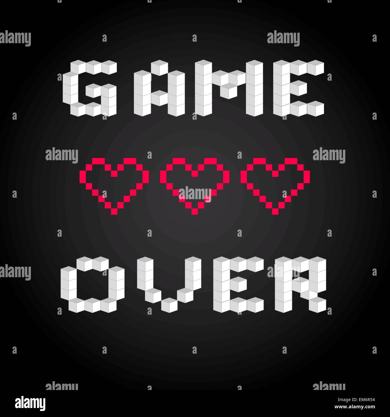 Game over screen, old school gaming poster, failure concept Stock ...