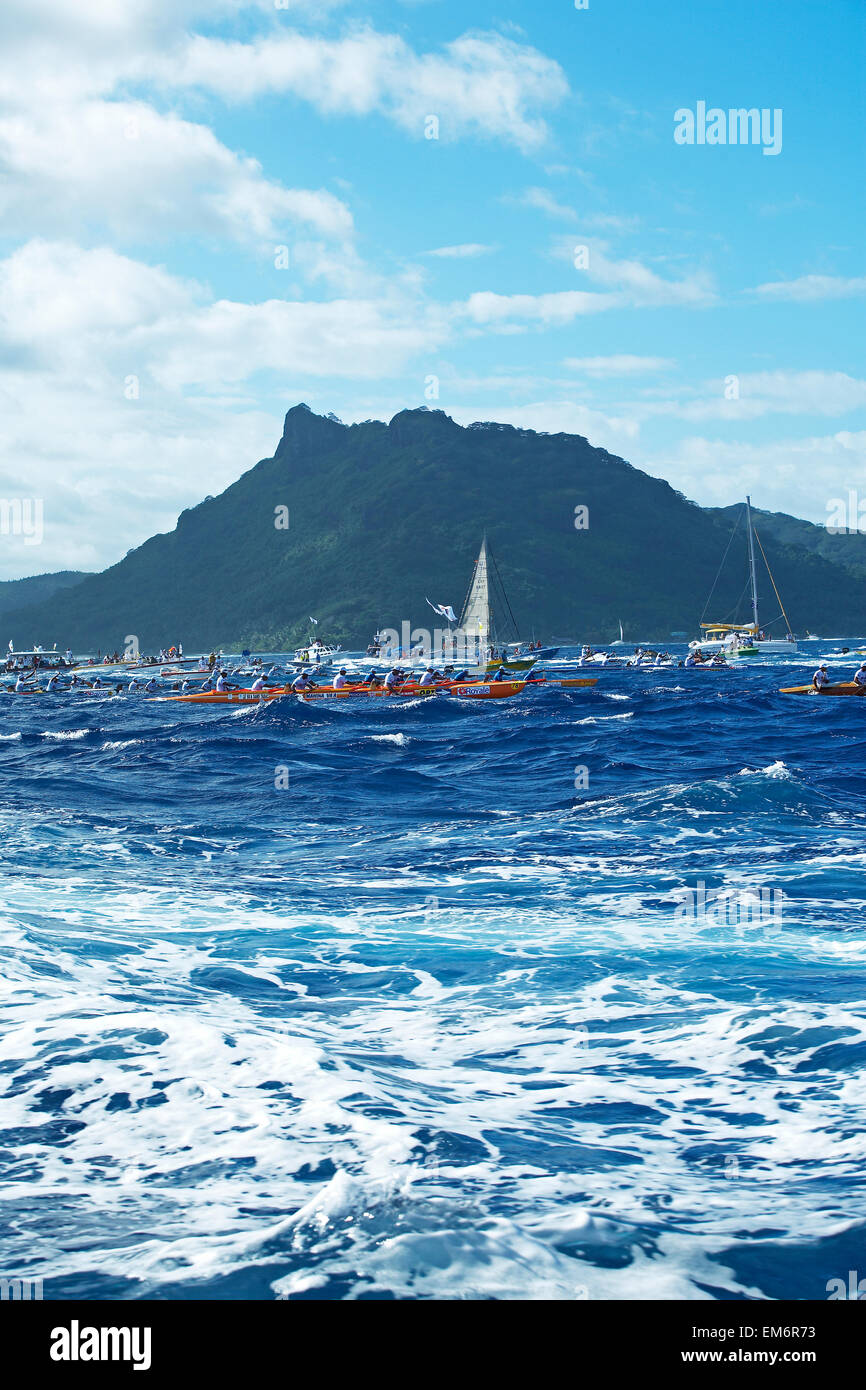 French Polynesia, Hawaiki Nui Canoe Race Stock Photo - Alamy