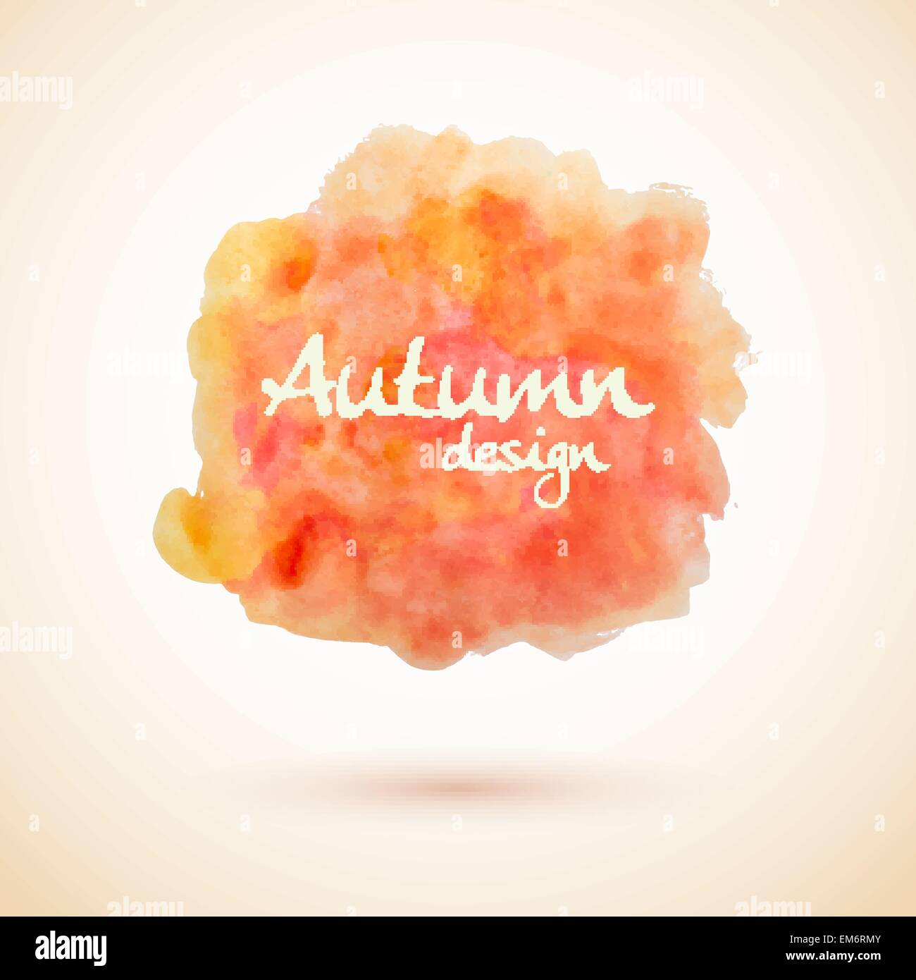 Orange watercolor splash element for autumn designs Stock Vector Image ...