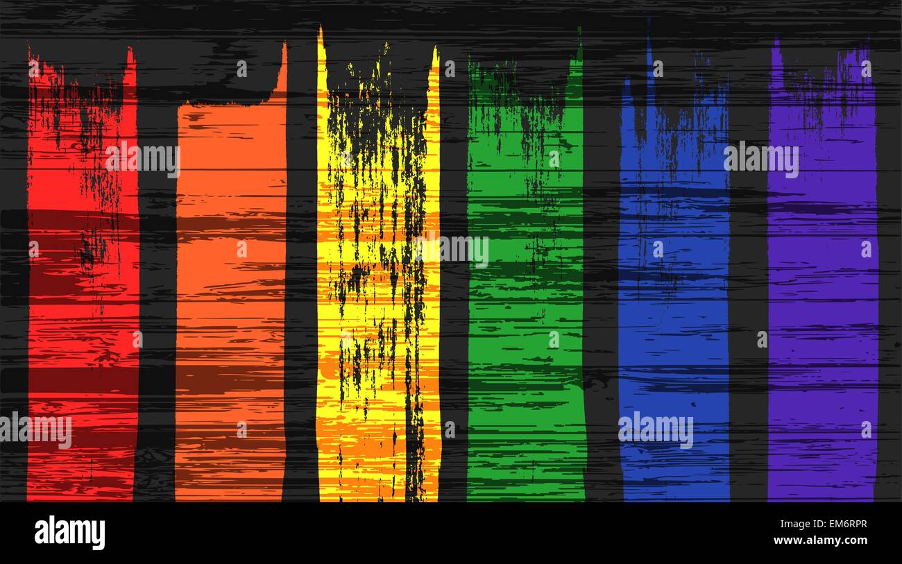Set of 6 colorful rainbow brush stroke elements for your designs Stock ...