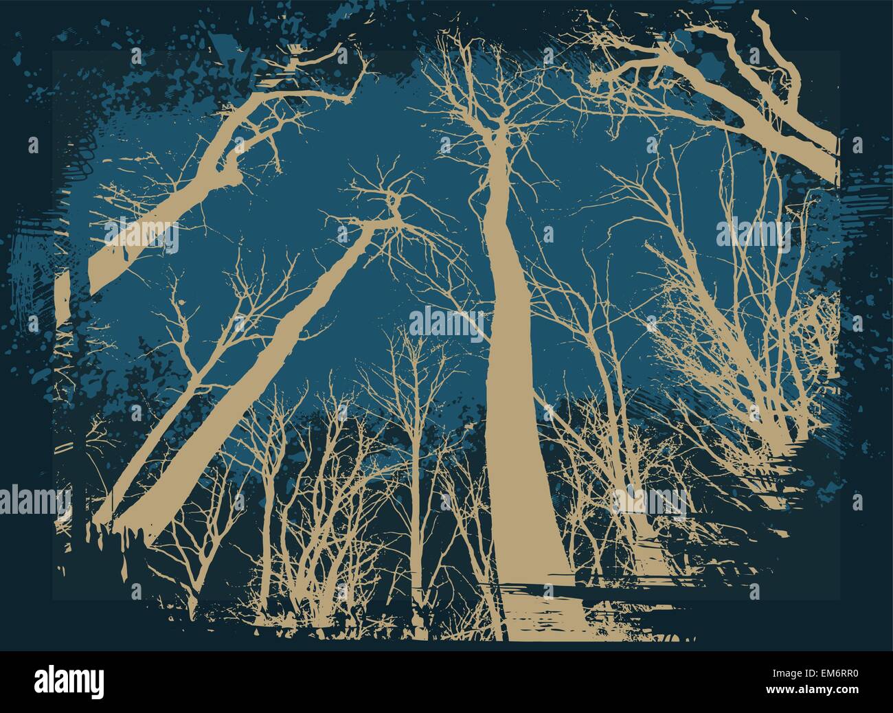 Spooky foggy forest Stock Vector Images - Alamy