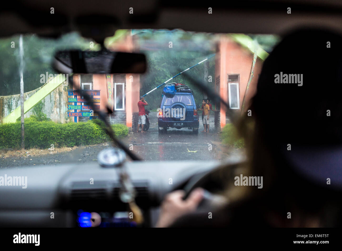 The raining weather on the way, travelling by car Stock Photo - Alamy