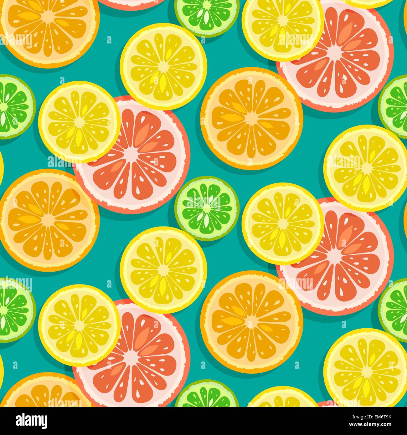 Seamless citrus fruits background vector (grapefruit,lime,lemon,orange Stock Vector Image & Art ...