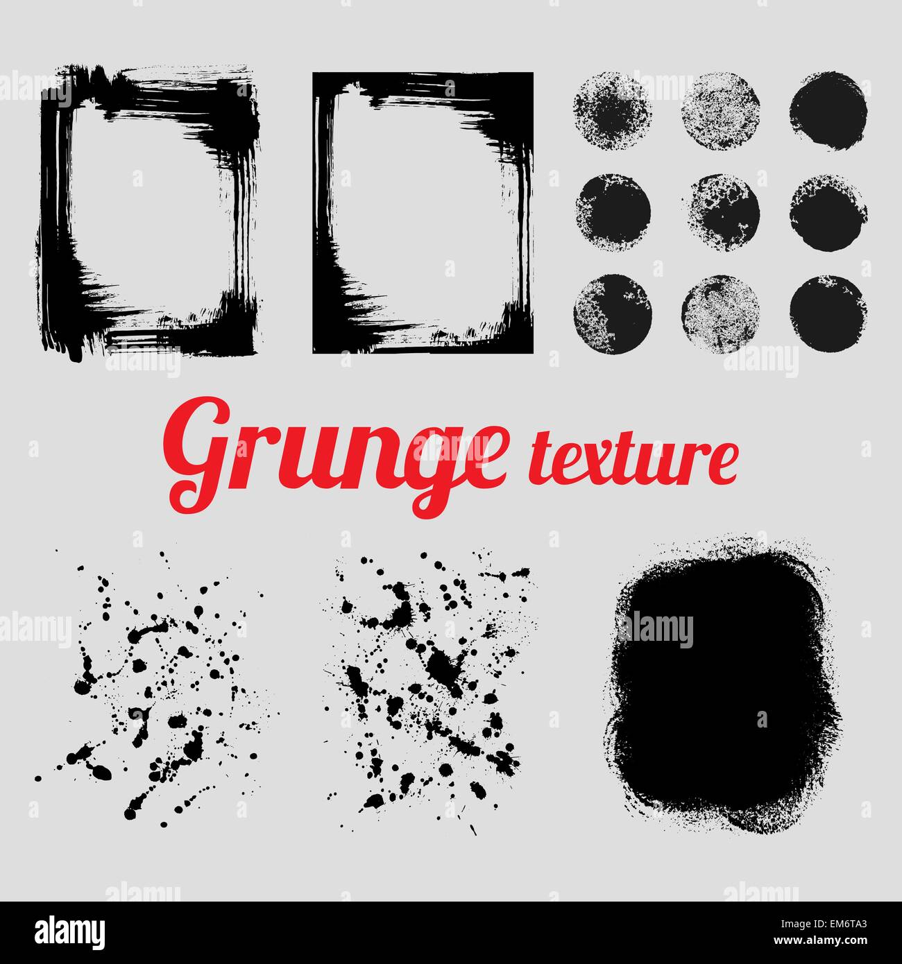 Grunge vector texture set (frames, splatter textures, smear texture ...