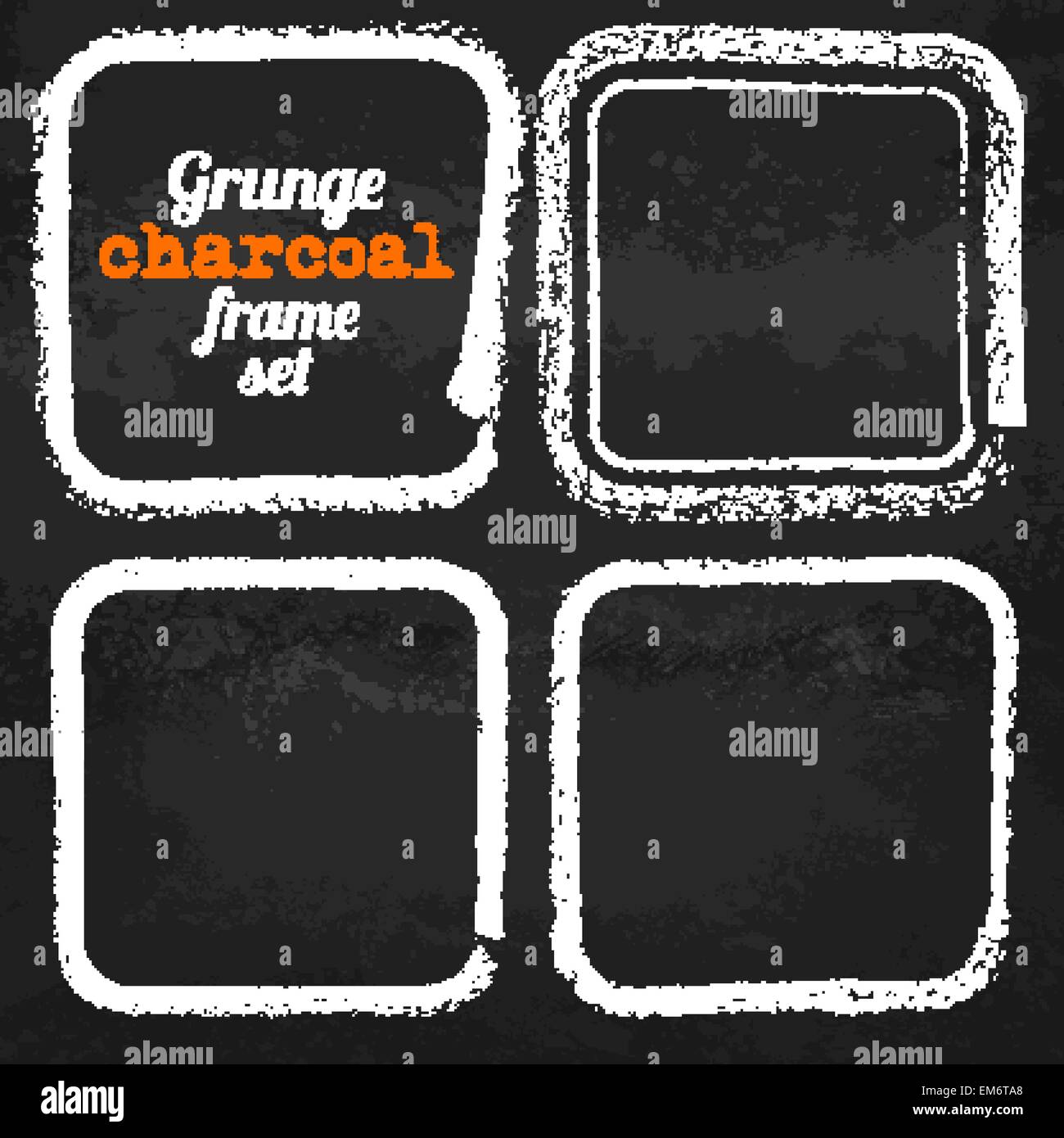 Set of four grunge square chalk frames vector Stock Vector Image & Art ...