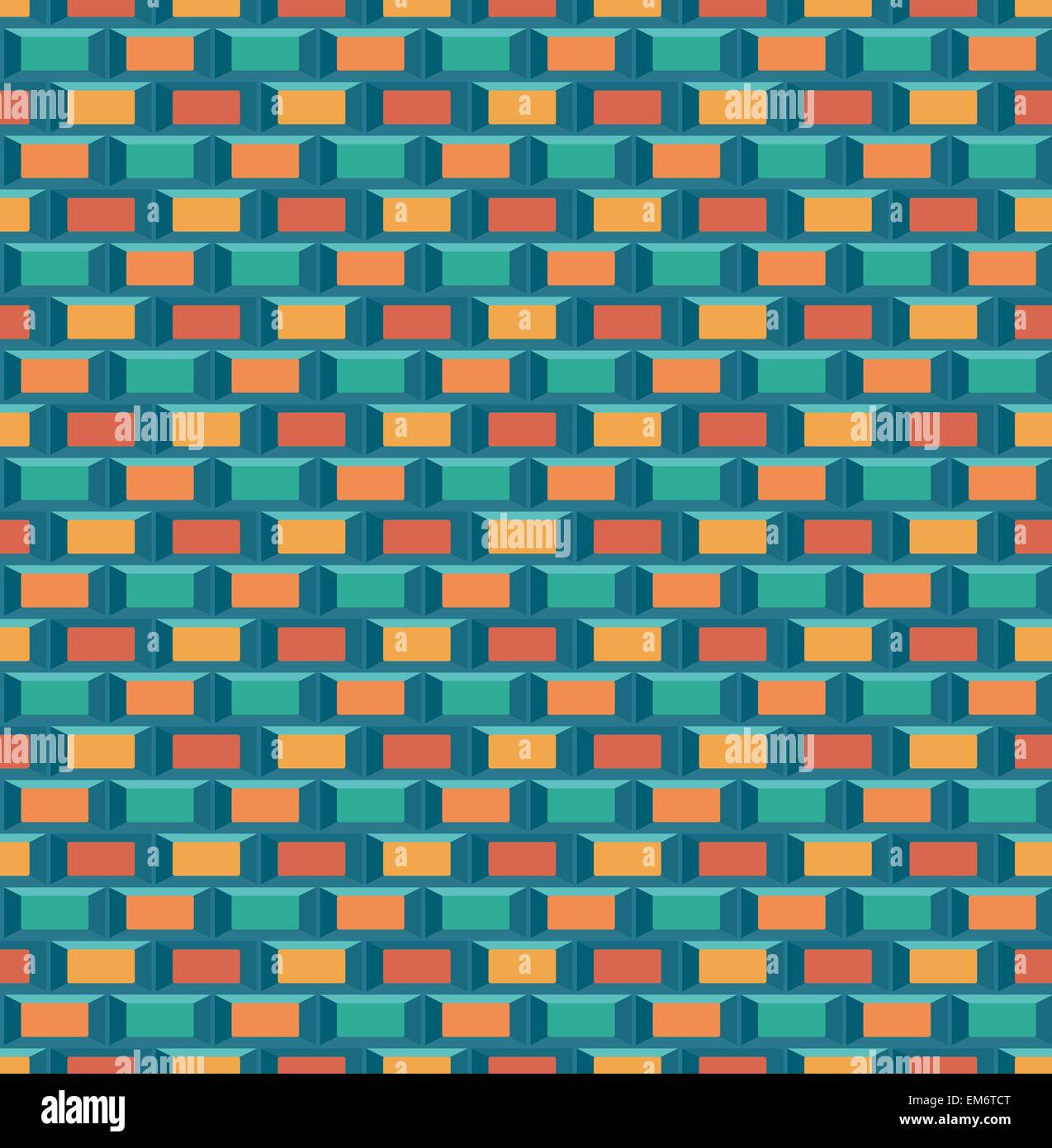 Old school 8 bit brick arcade game style background (seamless vector ...