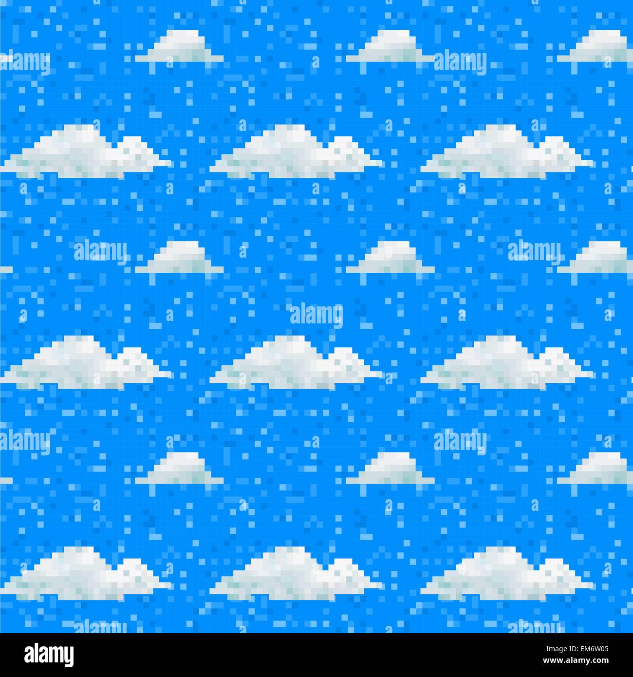 Seamless vector cloud pattern pixel art Stock Vector Image & Art - Alamy